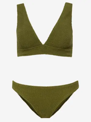 SORBET ISLAND Textured Bikini - Khaki