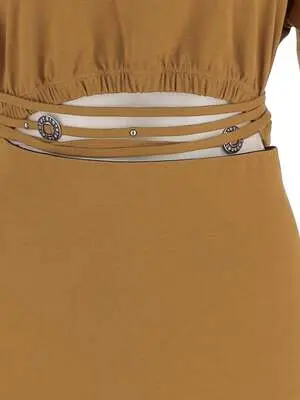 Pinko Cotton Dress With Cut Out Detail And Belt