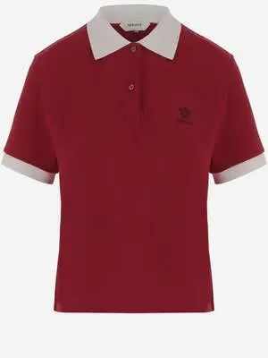 Versace Cotton Polo Shirt With Logo