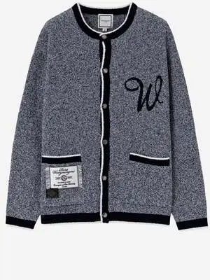 WOOYOUNGMI Cotton Blend Cardigan With Contrast Trim