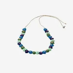 SORBET ISLAND Heart Shaped Glass Bead Necklace - Red