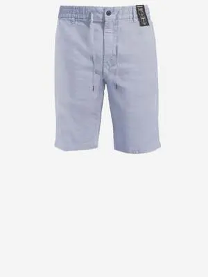 Hugo Boss Stretch Cotton Pants With Drawstring Waist - Light Blue