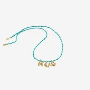 SORBET ISLAND Fabric And Metal "bubble Letter" Necklace - Red