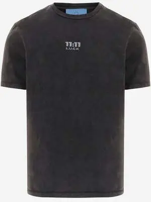 11:11 L.U.C.K. Cotton T Shirt With Logo Print