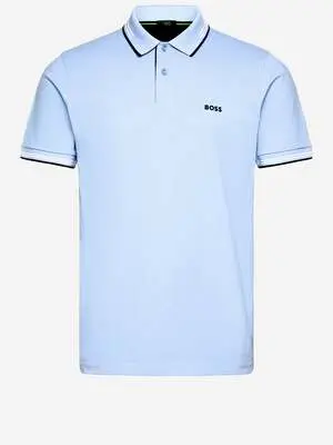 Hugo Boss Stretch Cotton Polo Shirt With Logo - Light Blue