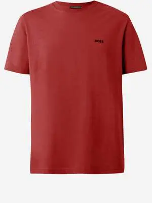 Hugo Boss Stretch Cotton T Shirt With Logo - Red