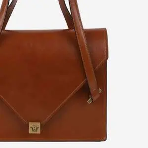 Versace Severine Leather Shoulder Bag - Brown