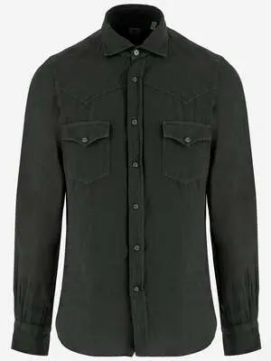 FINAMORE 1925 Linen Shirt - Green