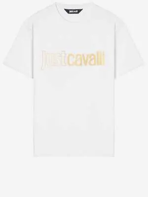 Just Cavalli Cotton T Shirt With Logo - White