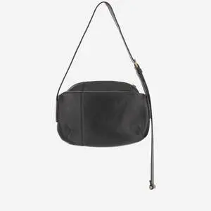 Versace Leather Shoulder Bag With Embossed Medusa Logo