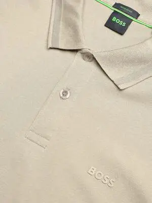 Hugo Boss Cotton Polo Shirt With Logo - Beige