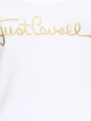 Just Cavalli Stretch Cotton T-shirt With Front Logo