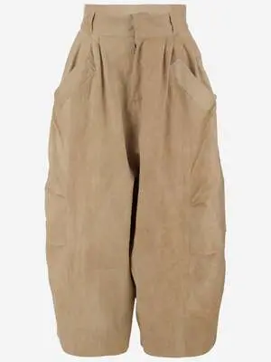 NICCOLO PASQUALETTI Oversized Linen Blend Pants - Beige