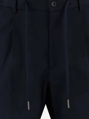 Tagliatore Stretch Cotton Drawstring Pants - Blue