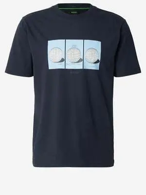 Hugo Boss Printed Cotton T Shirt - Blue