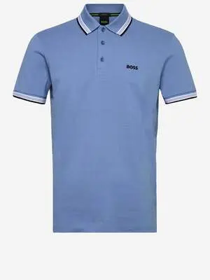 Hugo Boss Cotton Piqué Polo Shirt With Logo - Light Blue