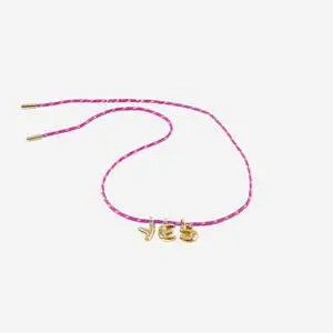 SORBET ISLAND Bubble Letter" Fabric And Metal Necklace - Red