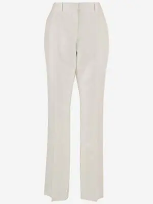Balenciaga Tailored Slim Fit Wool And Silk Pants - Ivory