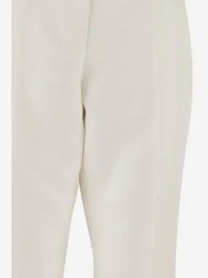 Balenciaga Tailored Slim Fit Wool And Silk Pants - Ivory