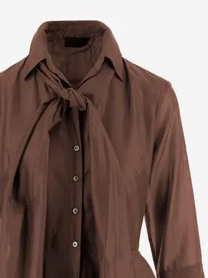F.IT Lyocell Blend Dress With Knotted Collar