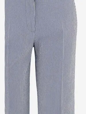 QL2 DONNA Striped Stretch Cotton Blend Pants