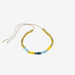 SORBET ISLAND Fabric And Glass Bead Necklace - Red