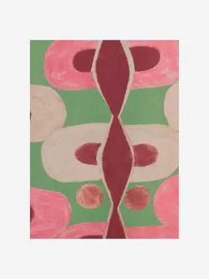PHILIPPA 1970 Long Dress With Geometric Print In Linen