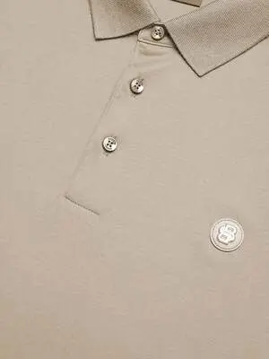 Hugo Boss Cotton Polo Shirt With Logo - Beige