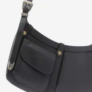 Pinko Leather Shoulder Bag With Pockets