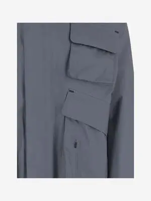 SAVE THE DUCK Nylon Jacket With High Collar And Multi-pocket Design - Blu
