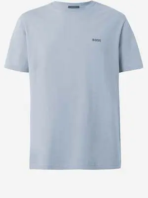 Hugo Boss Stretch Cotton T Shirt With Logo - Light Blue