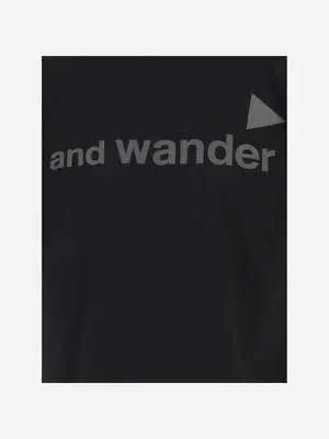 AND WANDER Cotton T Shirt With Lettering Logo