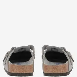 BIRKENSTOCK Boston Suede Clogs - Grigio