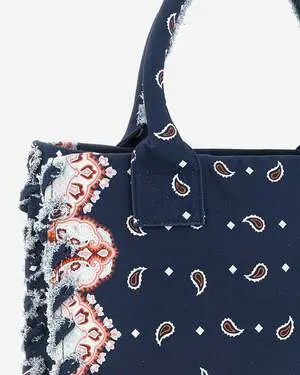 Pinko Cotton Shopper Bag With Logo And Fringed Details