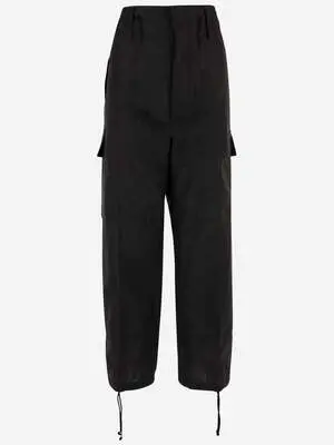 NICCOLO PASQUALETTI Linen Blend Oversized Pants - Black