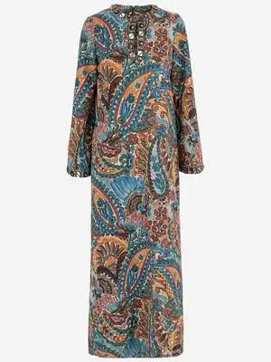 PHILIPPA 1970 Remi Damask Floral Print Long Sleeve Maxi Dress