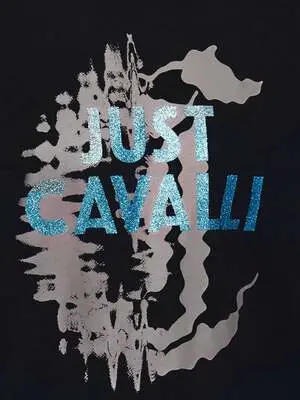 Just Cavalli Cotton T Shirt With Logo Print - Black
