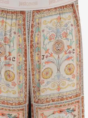Just Cavalli Floral Print Viscose Wide Leg Pants - Multi