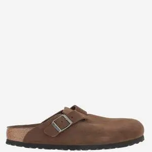 BIRKENSTOCK Boston Suede Clogs - Marrone