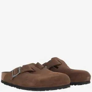BIRKENSTOCK Boston Suede Clogs - Marrone