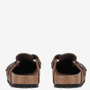 BIRKENSTOCK Boston Suede Clogs - Marrone
