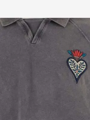 Just Cavalli Cotton T-shirt With Flame Embroidery