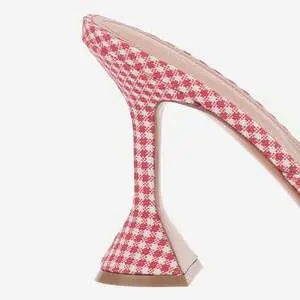 Amina Muaddi Lupita Gingham Mules