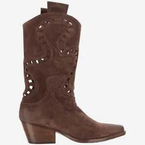 Sartore Suede Cut-out Boots