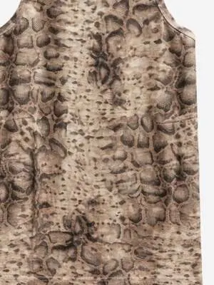 Pinko Stretch Cotton Tank Top With Animal Print - Red