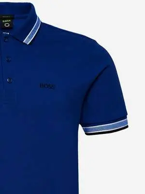 Hugo Boss Cotton Piqué Polo Shirt With Logo - Blue