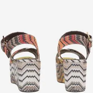 Missoni Platform Sandals With All-over Zigzag Pattern - Red