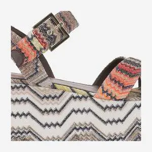 Missoni Platform Sandals With All-over Zigzag Pattern - Red