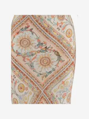 Just Cavalli Long Viscose Dress With Patterned Print - Red