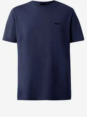 Hugo Boss Stretch Cotton T Shirt With Logo - Blue